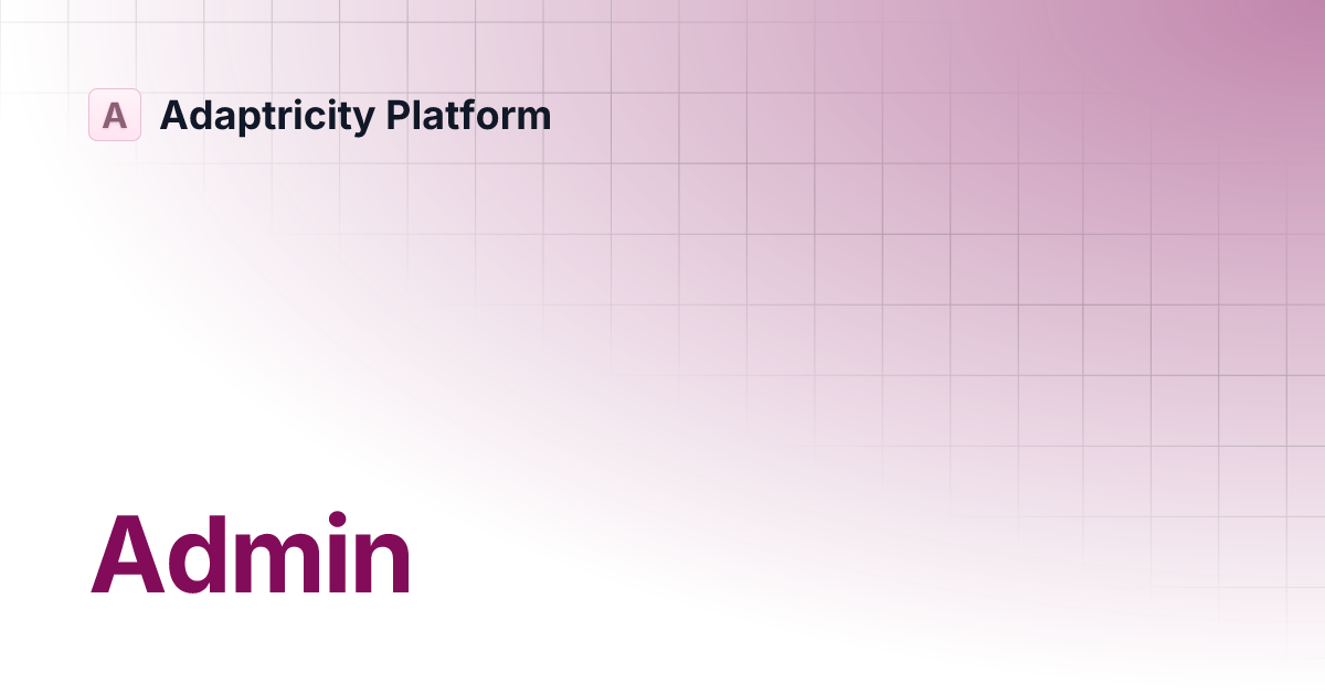 Admin | Adaptricity Platform